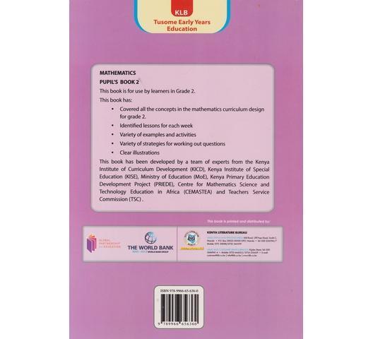 KLB Tusome Early Years Education Mathematics Grade 2 - Back2school Plus
