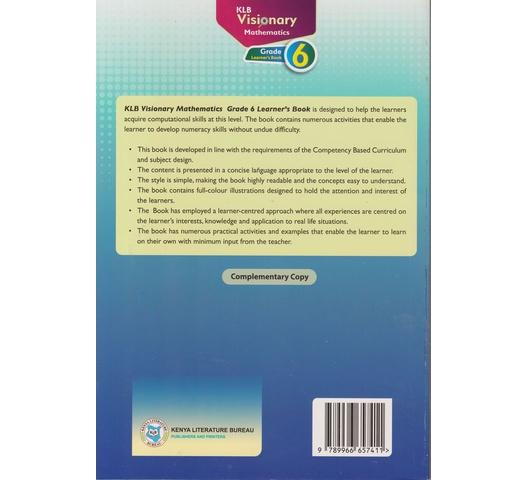 KLB Visionary Mathematics Grade 6 by KLB - Back2school Plus